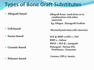 Bone grafts and substitutes | PPTX