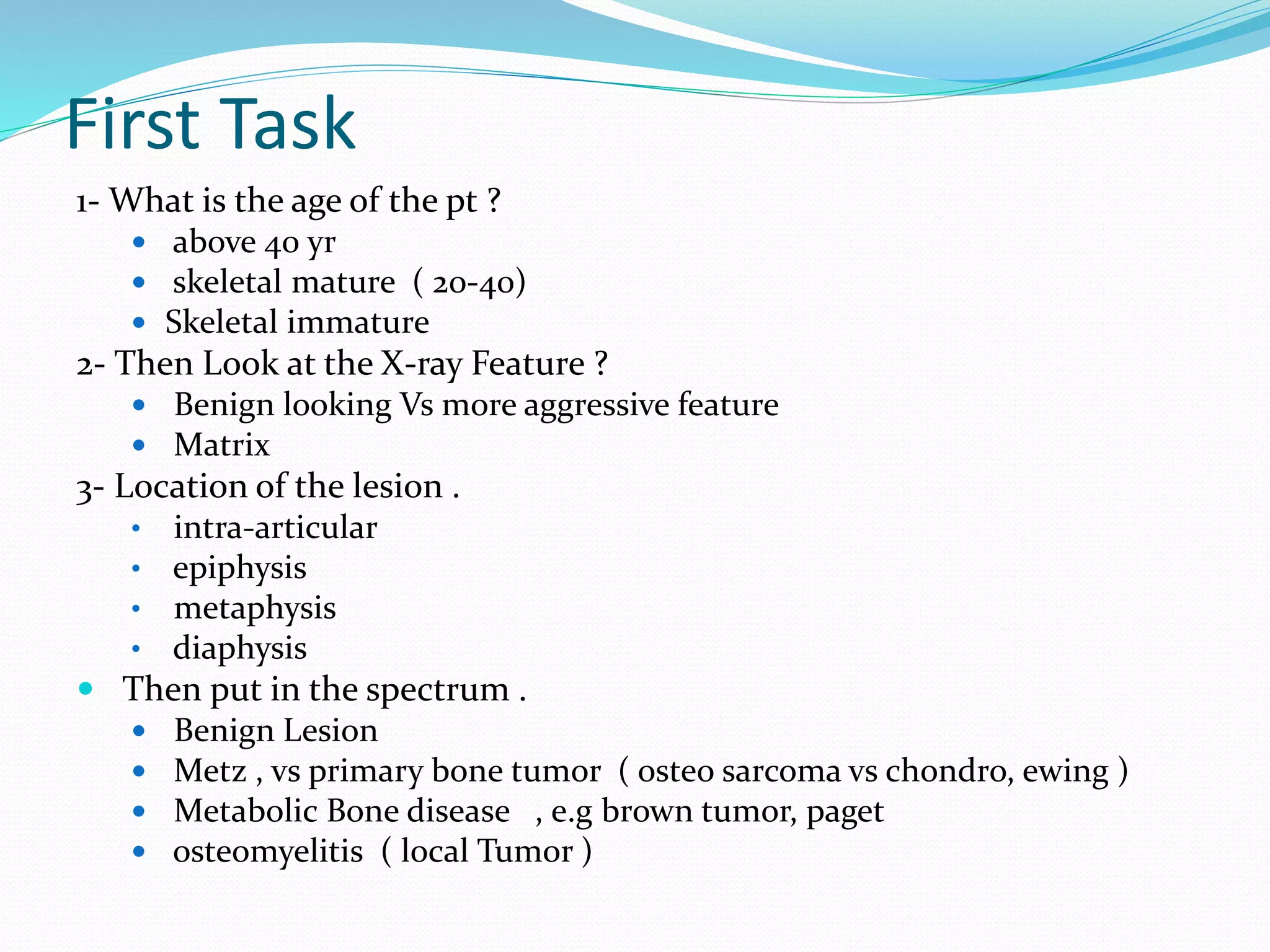 Bone lesion approach | PPTX