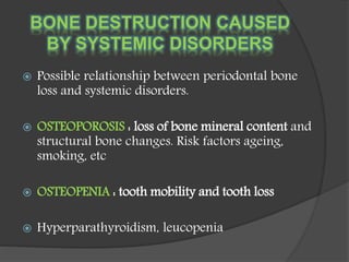 Bone loss and patterns of bone destruction | PPTX