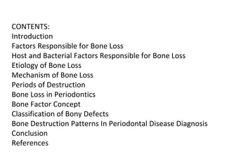 Bone loss and patterns of bone loss | PPT