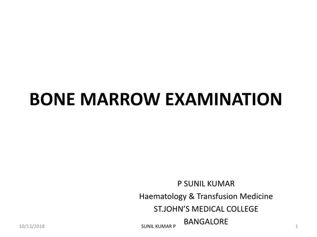 Bone Marrow Examination, BMA | PPTX