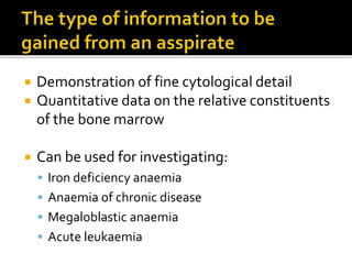 Bone marrow aspiration reports | PPTX