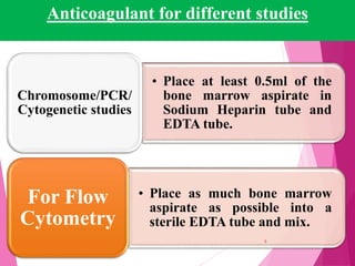 Bone marrow aspiration & trephine biopsy | PPTX