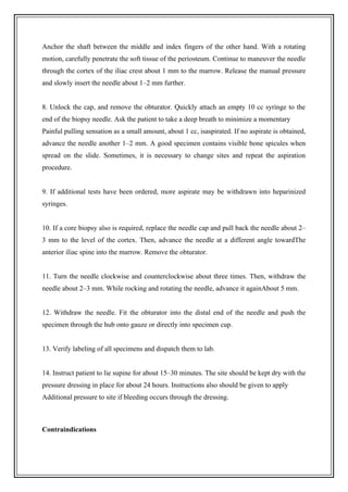 Bone marrow examination, procedures,complications | PDF