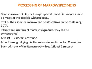 BONE MARROW EXAMINATION presentation for pathology | PPTX