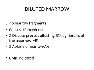 BONE MARROW EXAMINATION presentation for pathology | PPTX