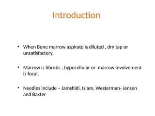 BONE MARROW EXAMINATION presentation for pathology | PPTX