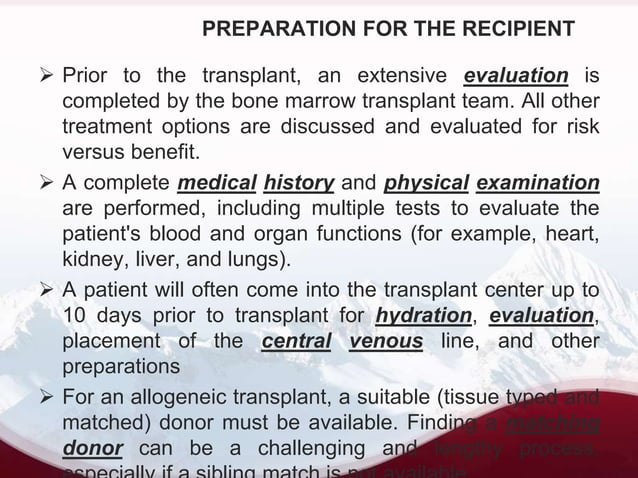 Bone marrow transplantation | PPTX