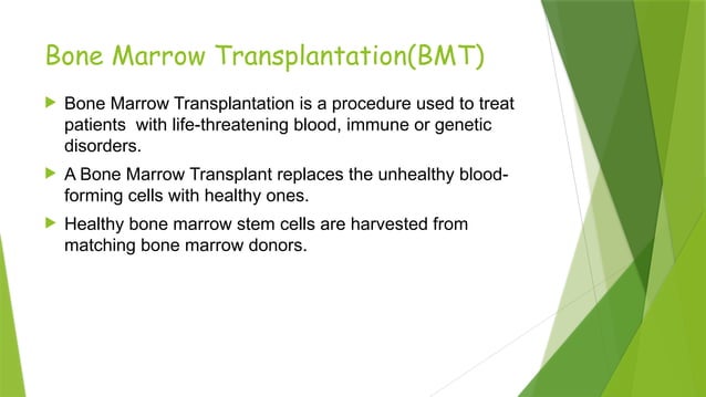 Bone Marrow Transplantation in pediatrics | PPTX | Blood Disorders ...