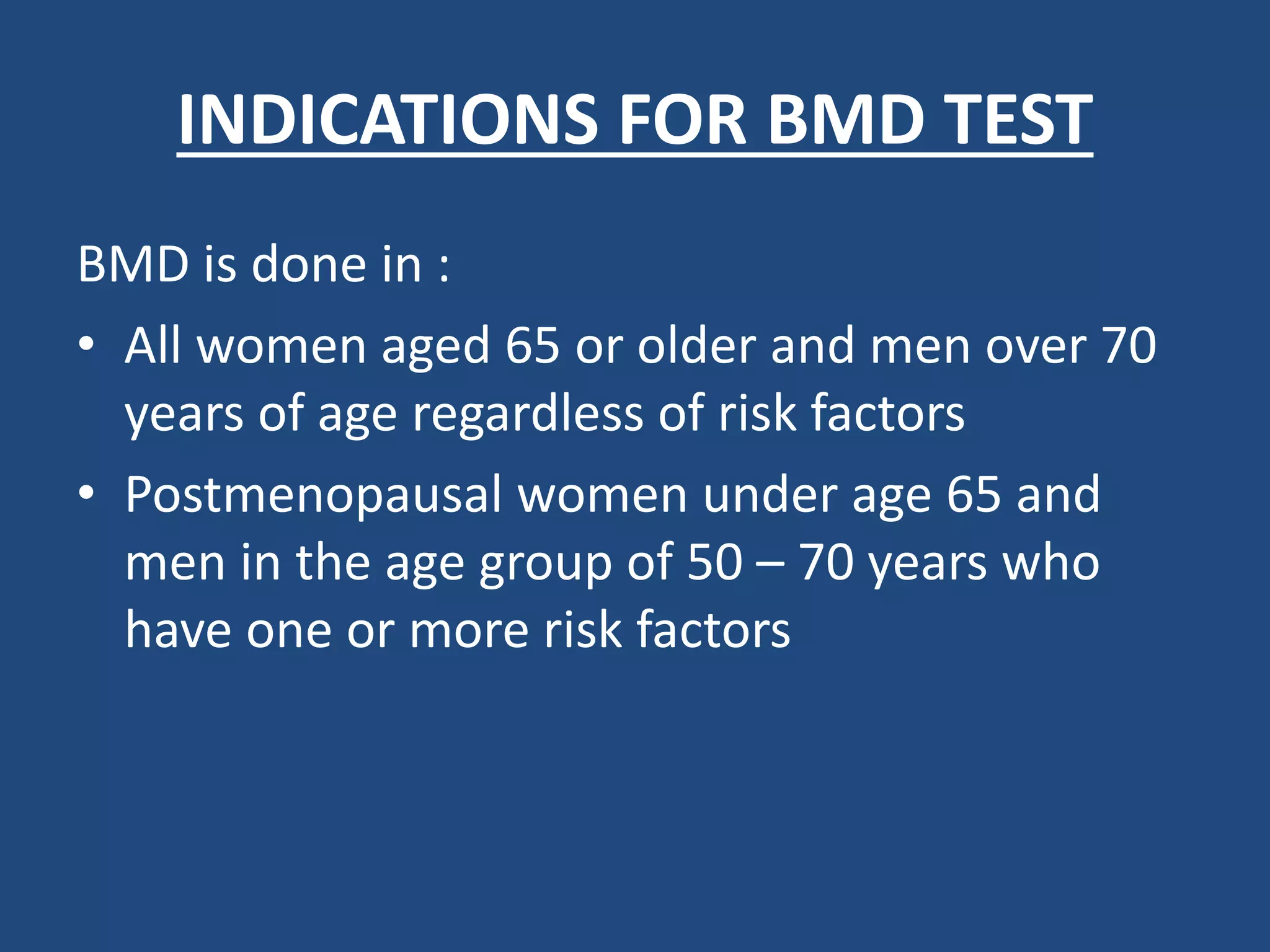 Bone mineral density (bmd) test | PPTX