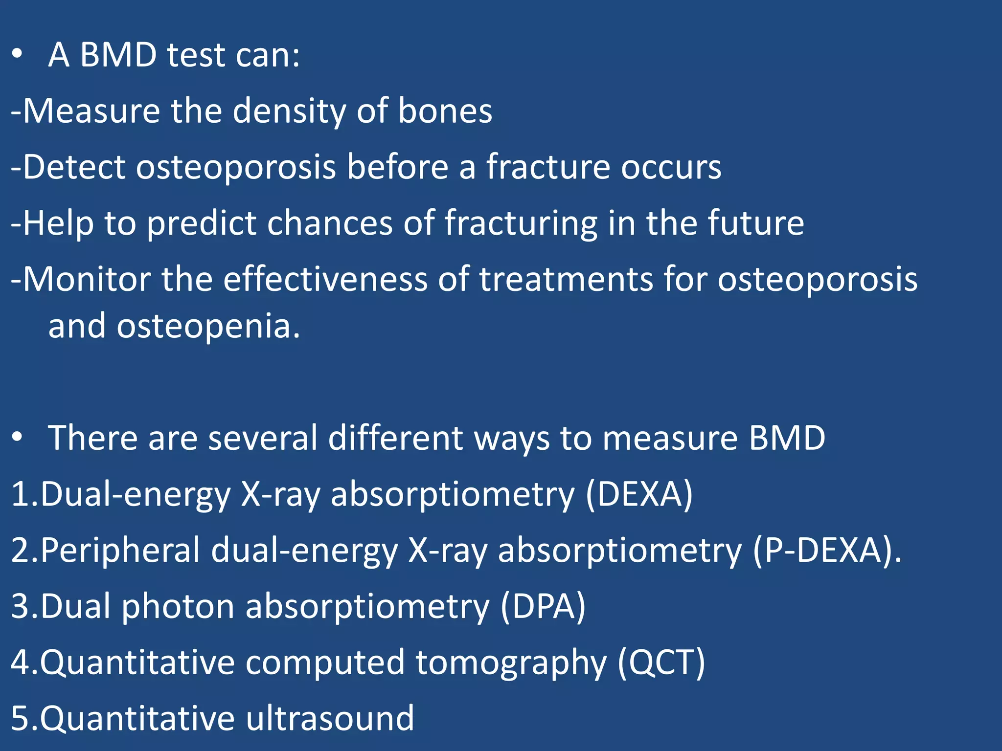 Bone mineral density (bmd) test | PPTX | Bone and Joint Conditions ...