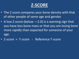 Bone mineral density (bmd) test | PPTX