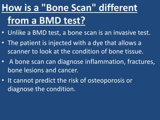 Bone mineral density (bmd) test | PPTX