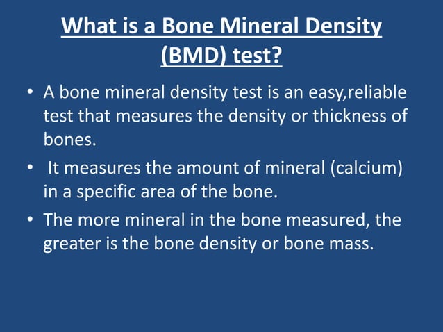 Bone mineral density (bmd) test | PPTX | Bone and Joint Conditions ...