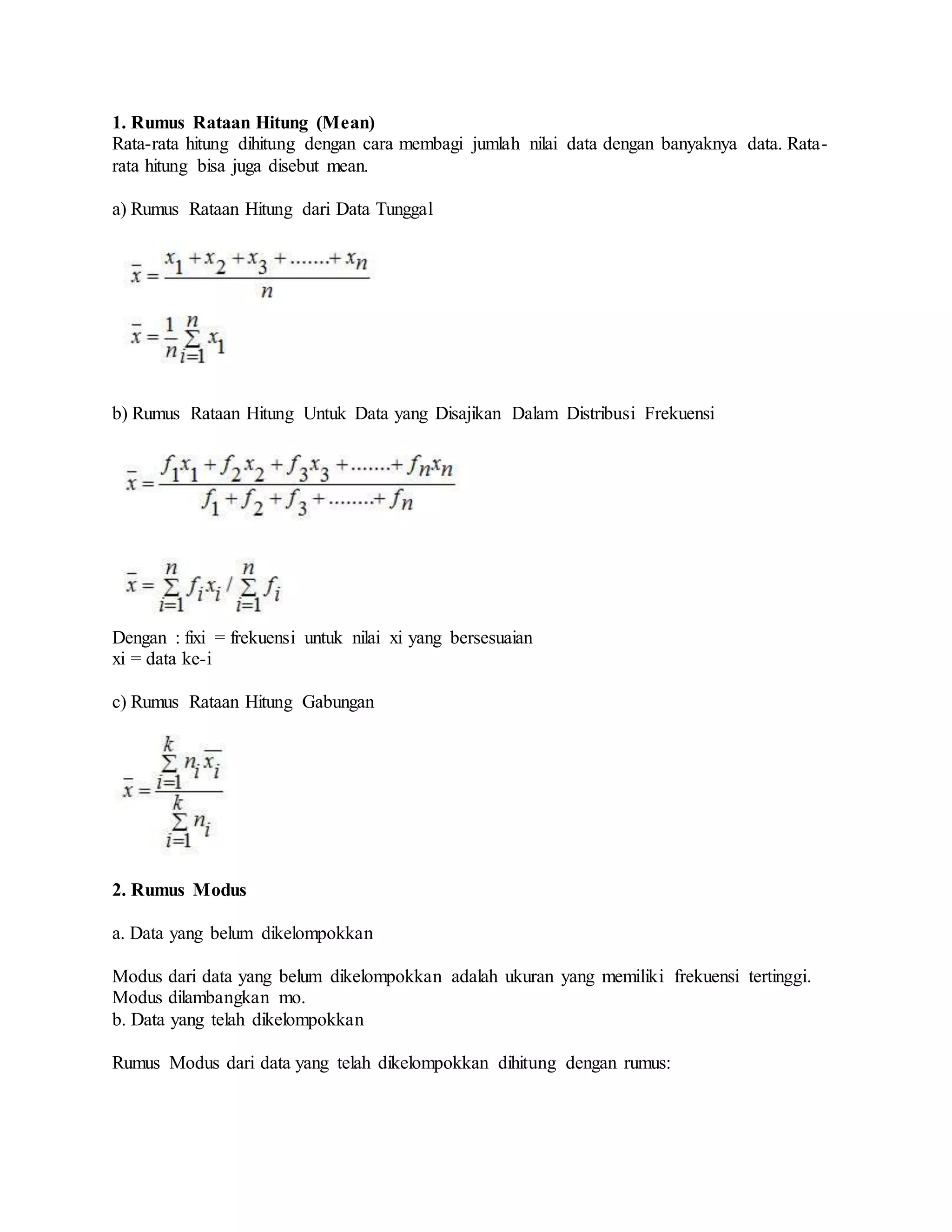 RUMUS STATISTIKA (HAFIZHAN) | DOCX