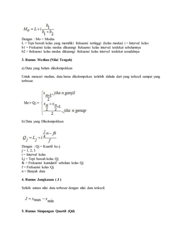RUMUS STATISTIKA (HAFIZHAN) | PDF