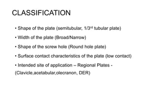 BONE PLATES ORTHOPEDIC SEMINAR AIIMS JODHPUR | PPTX