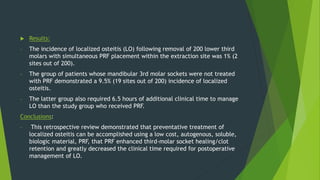 Bone regeneration in extraction sockets with autologous platelet | PPTX