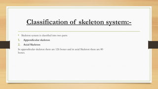 Skeleton system, functions of skeleton system, classification of bones ...