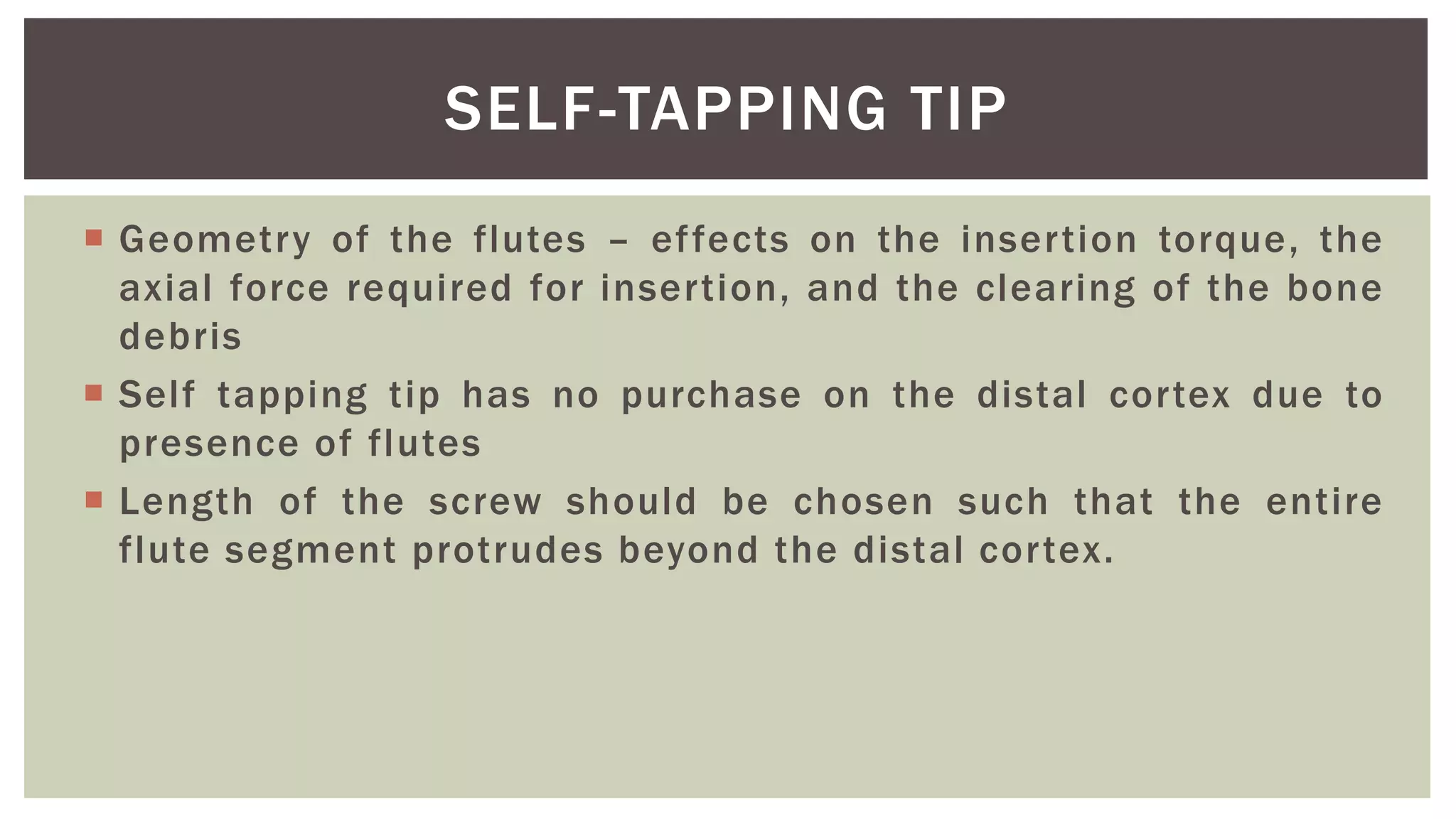 Bone screws - Principles and biomechanics - Dr. Sachin M | PPTX