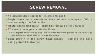 Bone screws - Principles and biomechanics - Dr. Sachin M | PPTX