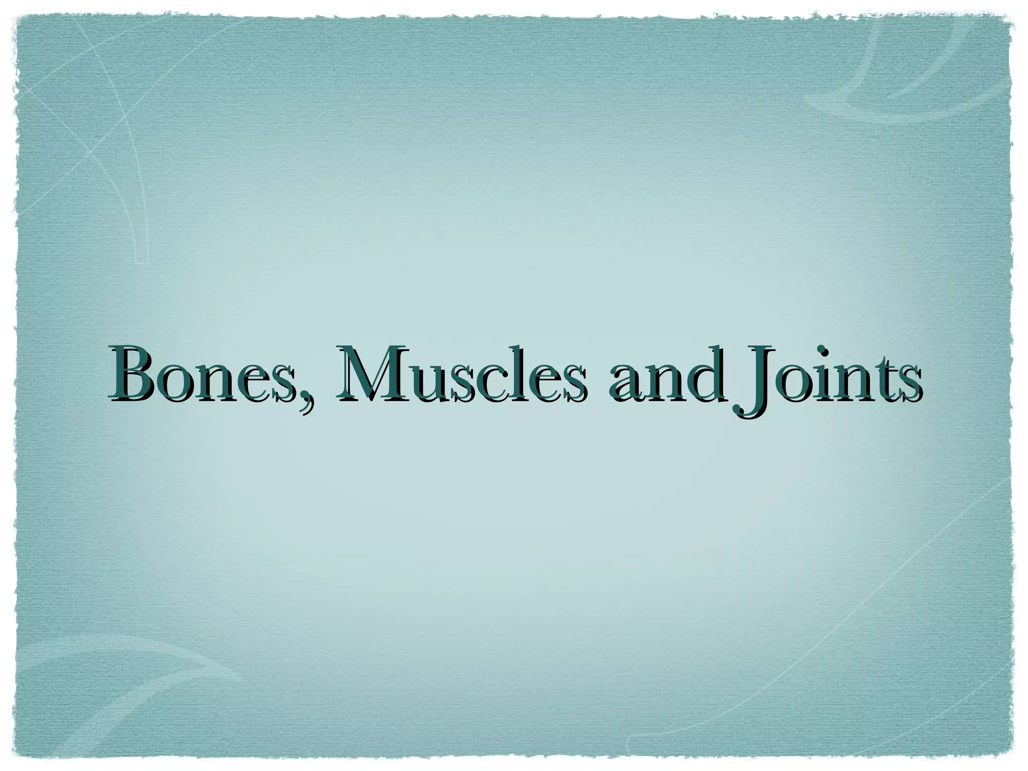 Bones, Muscles And Joints | PPT
