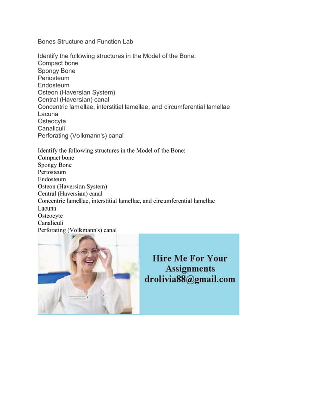 Bones Structure and Function Lab Identify the following structures in.docx