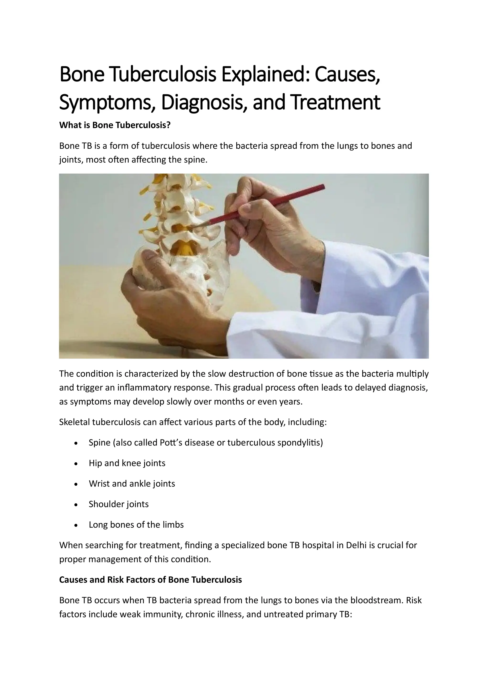Bone Tuberculosis Explained: Causes, Symptoms, Diagnosis, and Treatment ...