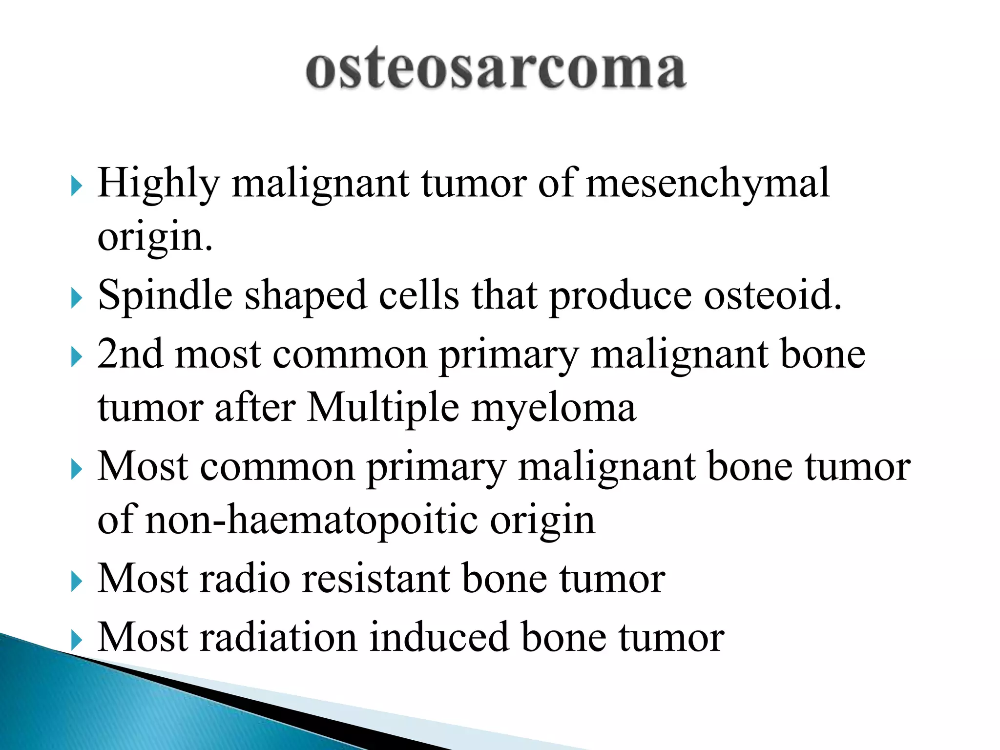 Bone tumors :CLASSIFICATION ,EWING'S & OSTEOSARCOMA | PPTX