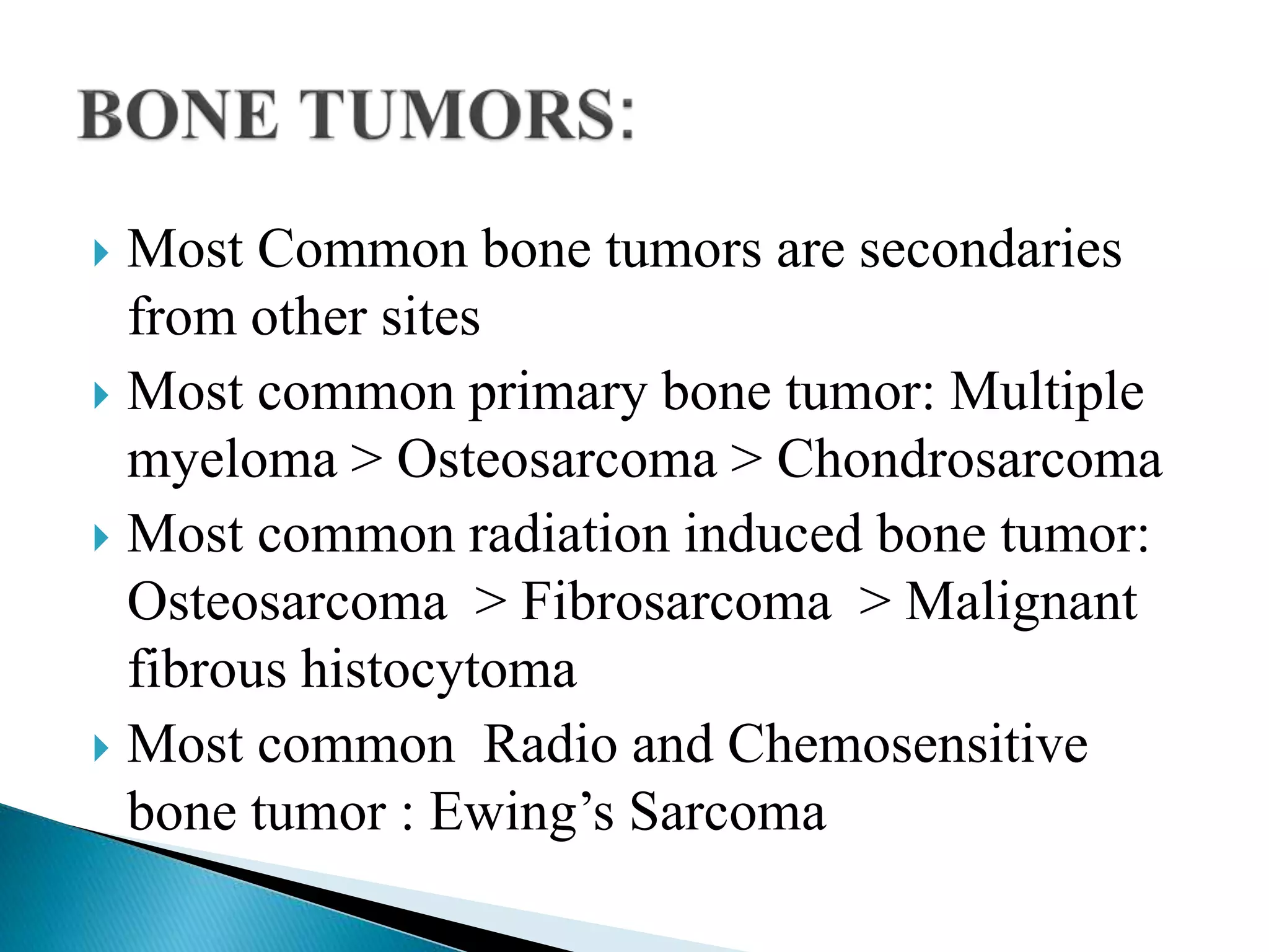 Bone tumors :CLASSIFICATION ,EWING'S & OSTEOSARCOMA | PPTX