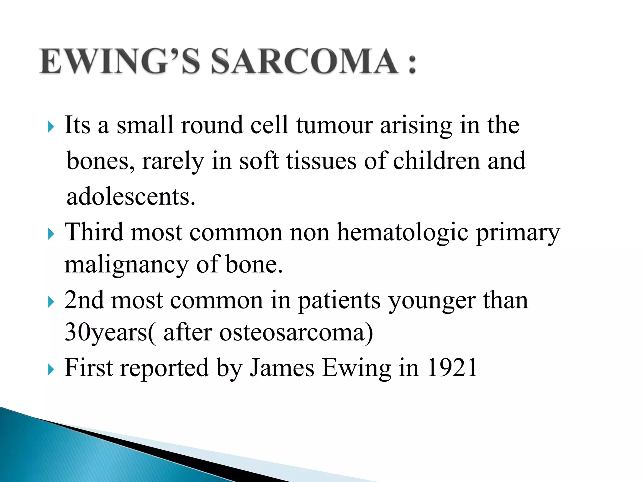 Bone tumors :CLASSIFICATION ,EWING'S & OSTEOSARCOMA | PPTX