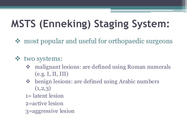 Bone tumor staging systems