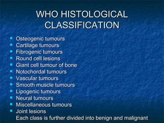 Bone tumours and principles of limb salvage surgery | PPT