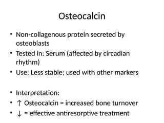 Presentation of Bone turnover markers ppt | PPTX