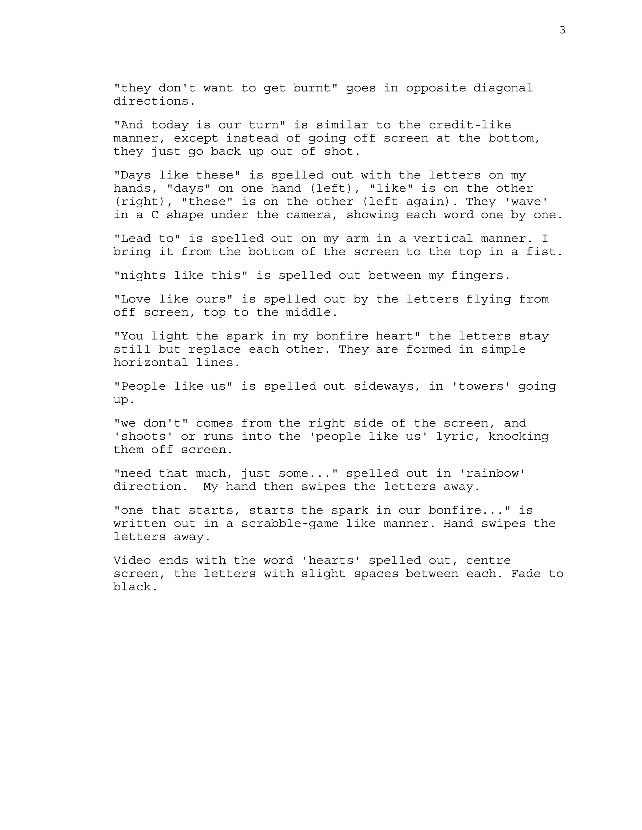 Bonfire Heart Animation Video (Stop Motion) Script | PDF