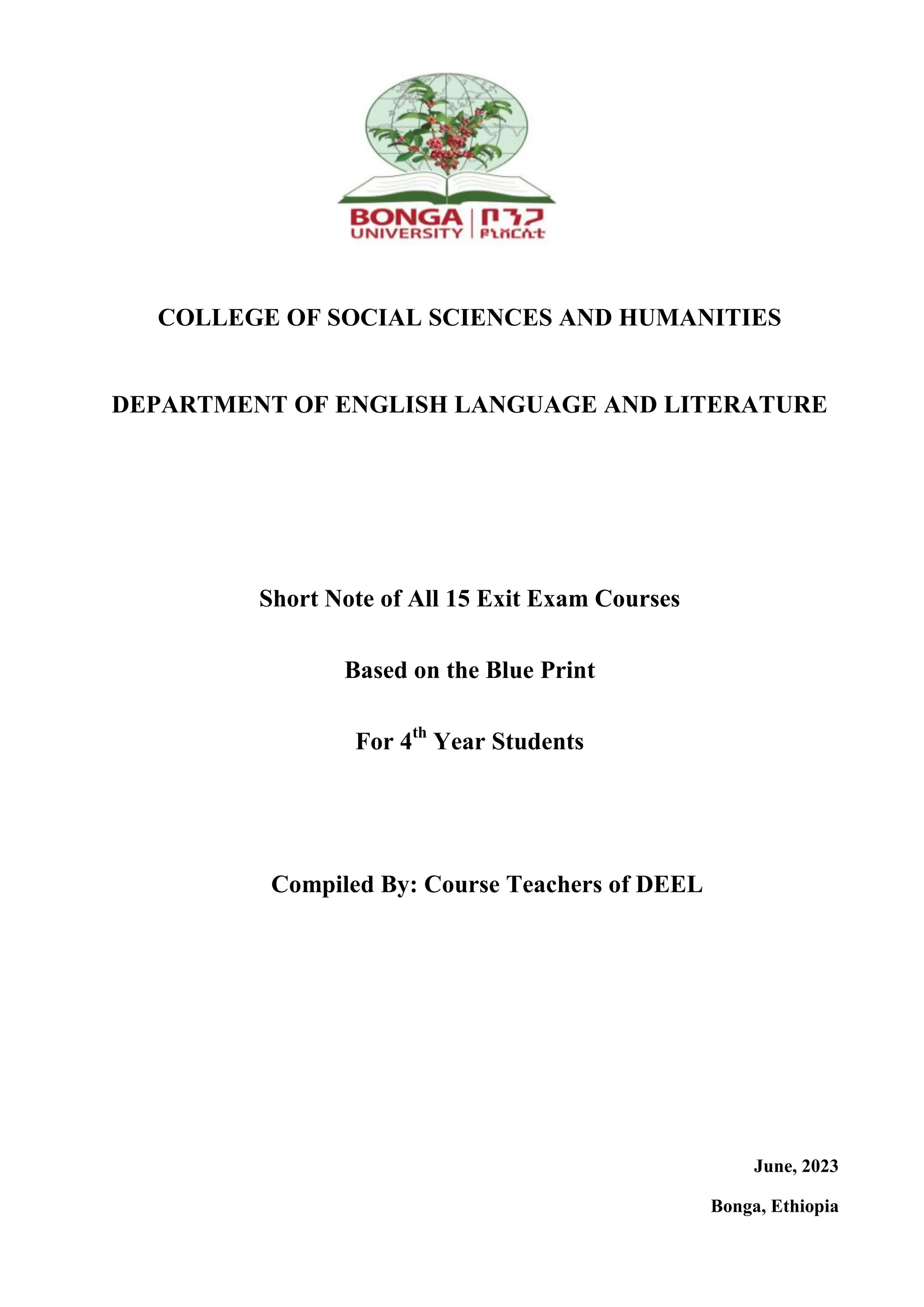 Bonga Exit.pdf for fifteen course that enhance skills | PDF