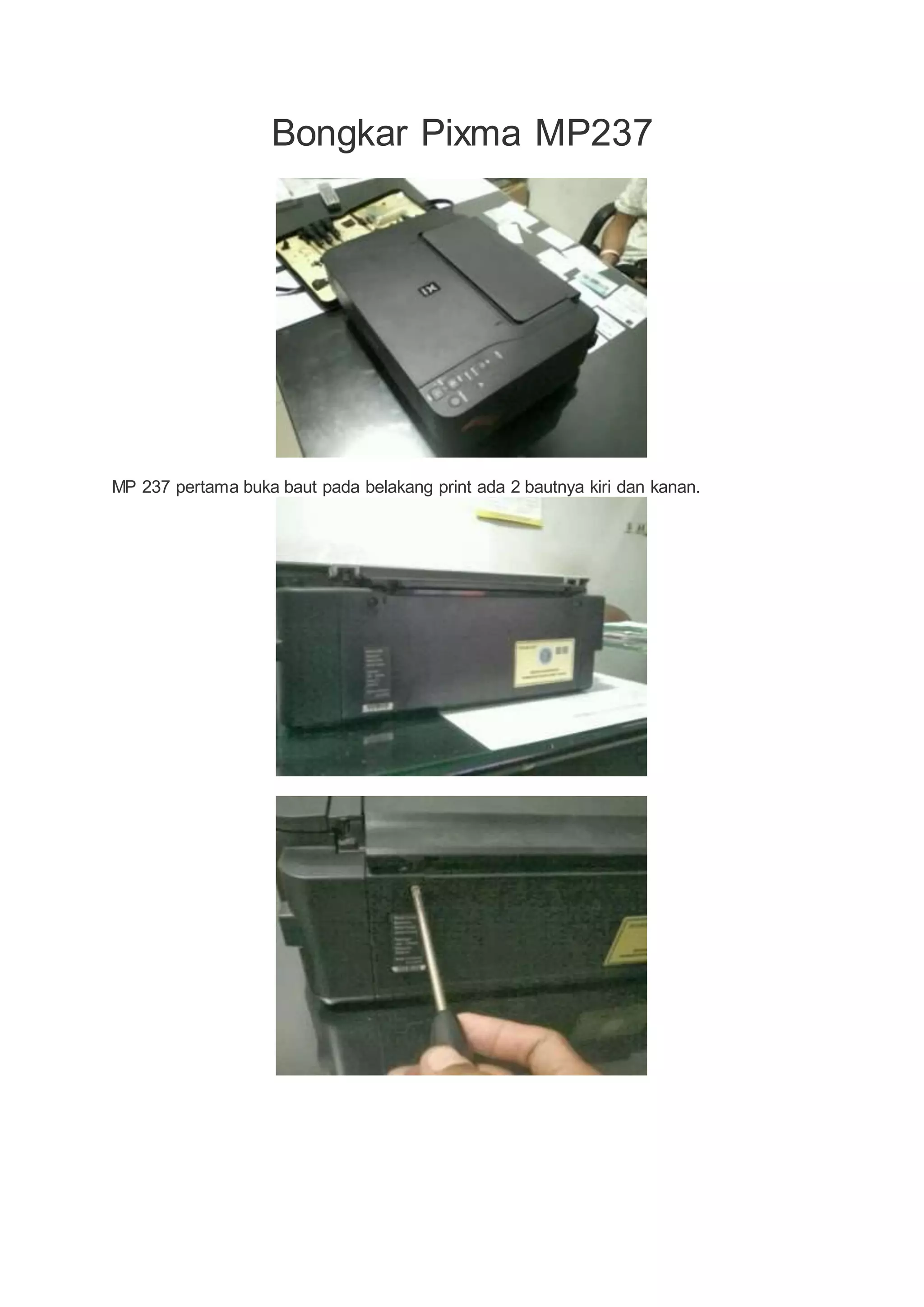 Bongkar pixma mp237 | PDF