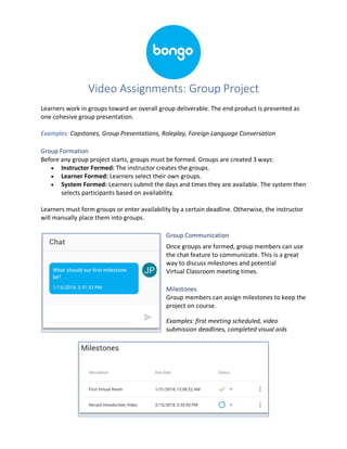 Bongo Video Assignments Handout | PDF
