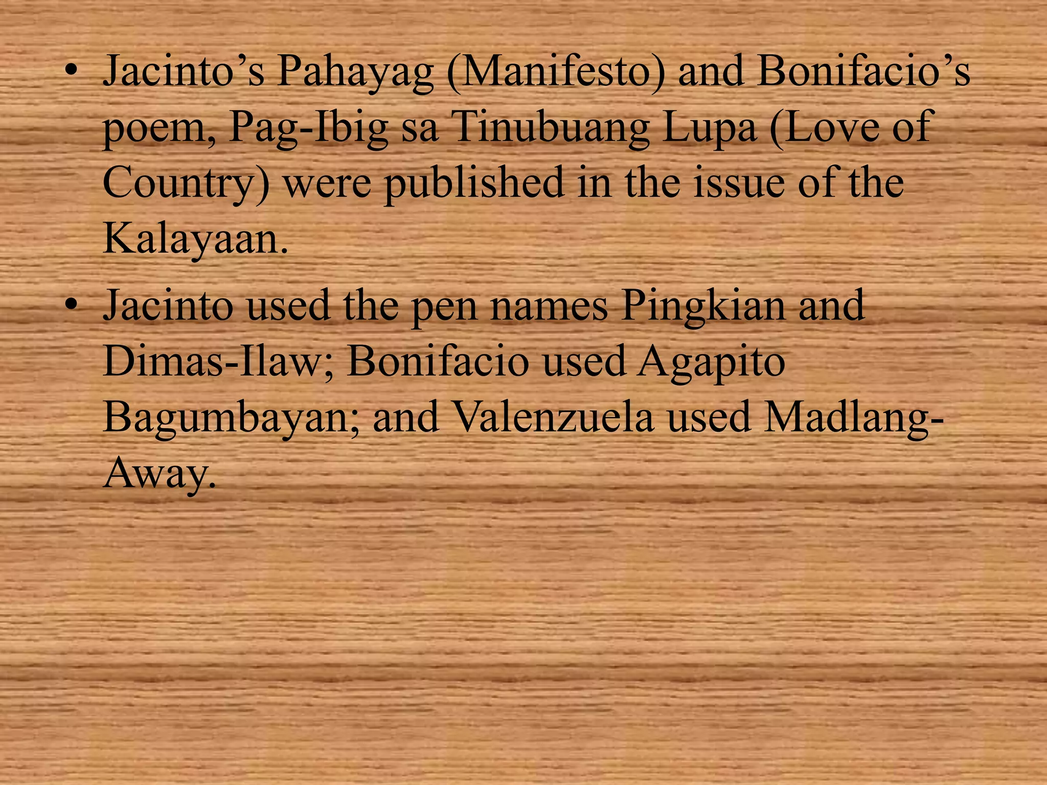 Bonifacio and the katipunan | PPTX