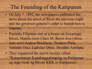 Bonifacio and the katipunan | PPTX