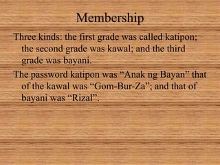 Bonifacio and the katipunan | PPTX