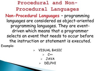 introduction to programming | PPTX | Programming Languages | Computing