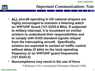 NORAD Intercept Operations, TFRs and You | PPT