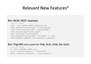 Bonnal bosc2010 bio_ruby | PPT