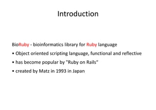 Bonnal bosc2010 bio_ruby | PPT
