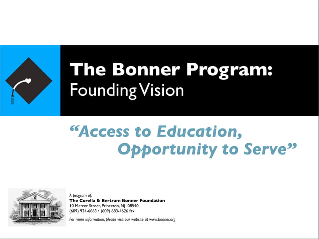 Bonner Scholar Program's Founding Vision | ZIP | Education