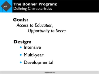 Bonner Goal and Strategies | PPT