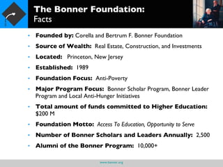 Bonner History & Introduction | PPT | College Education | Education