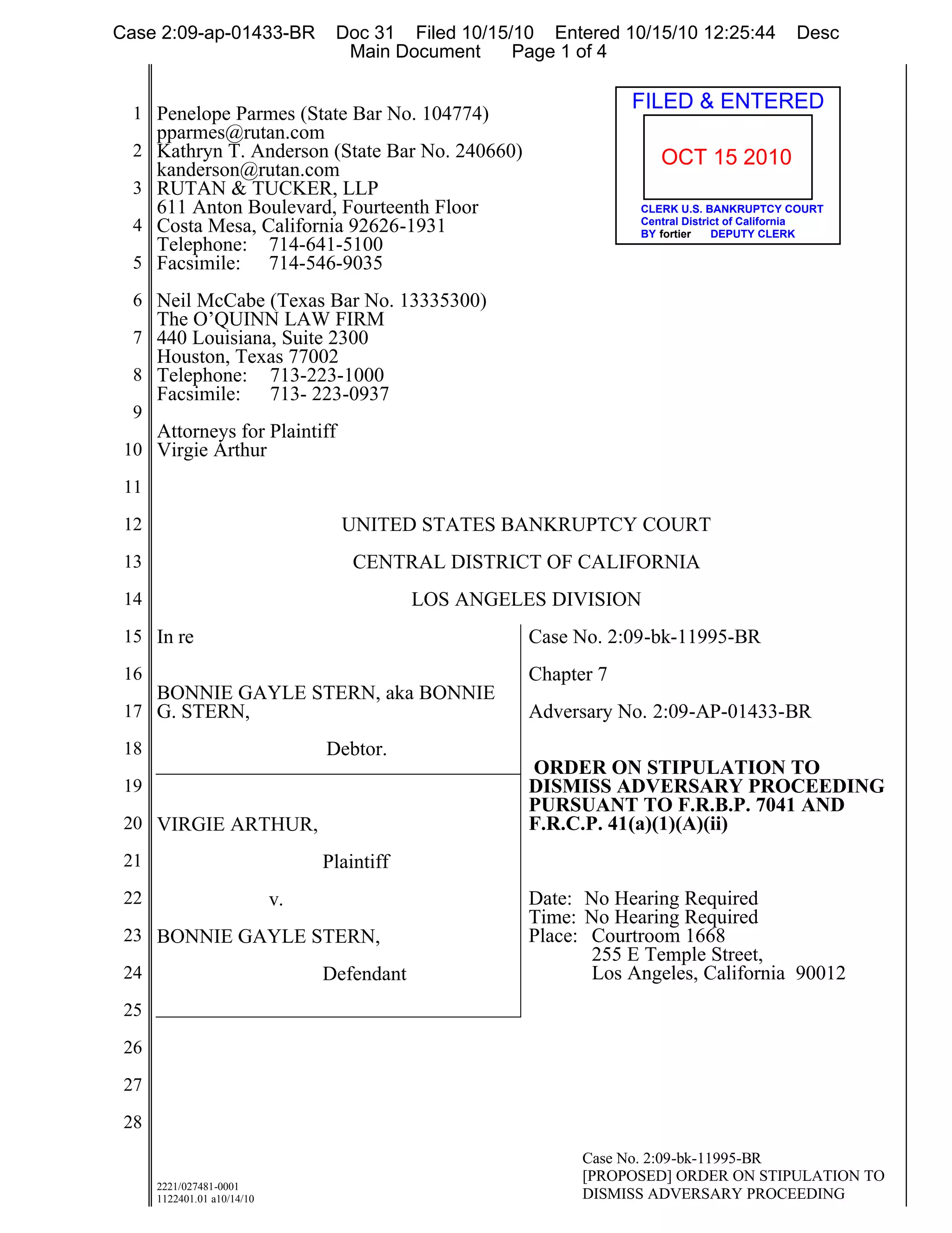 Bonnie -ORDER TO DISMISS | PDF | Legal Services Industry | Industries