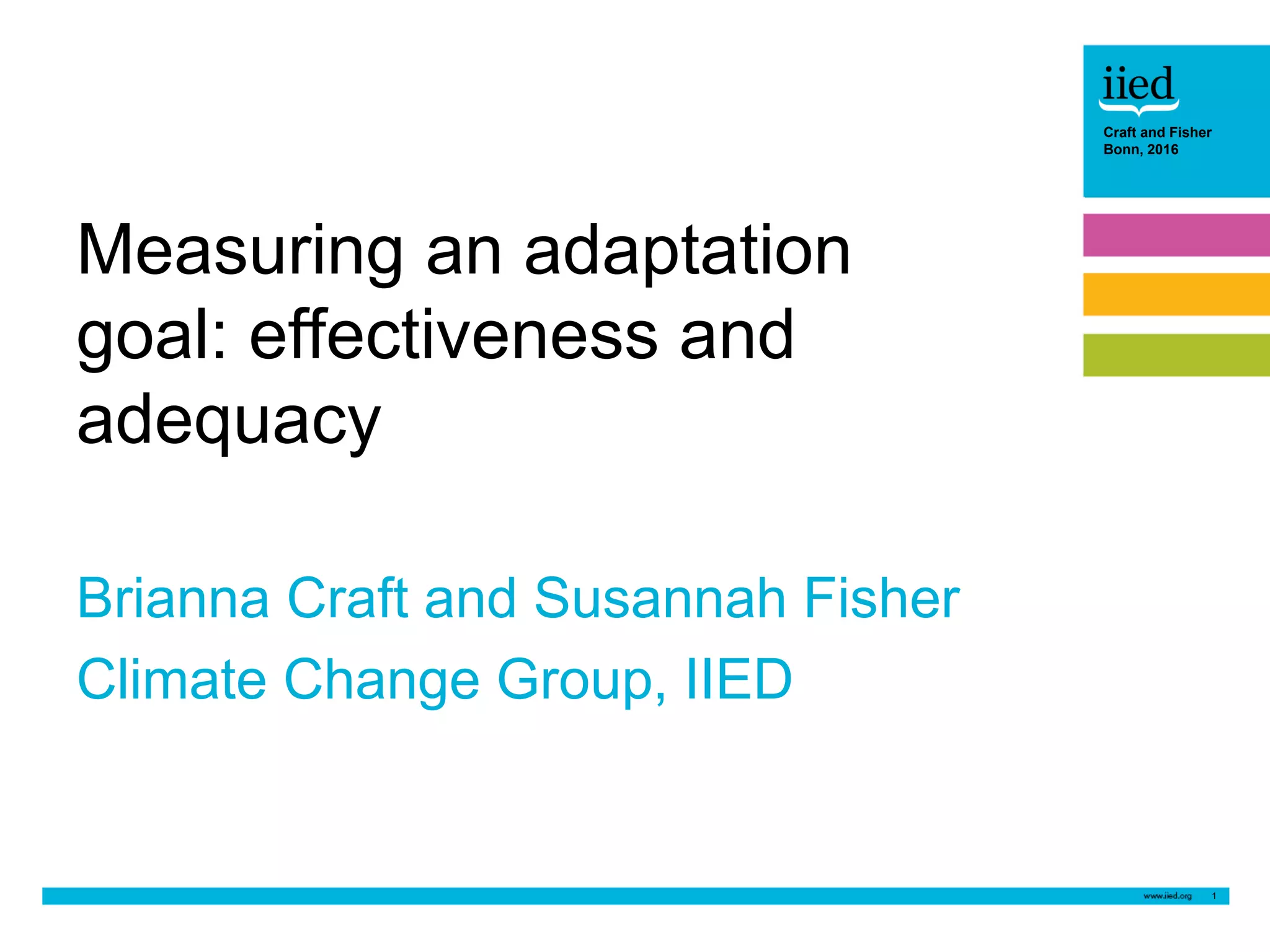 Measuring an adaptation goal: effectiveness and adequacy | PDF | Science
